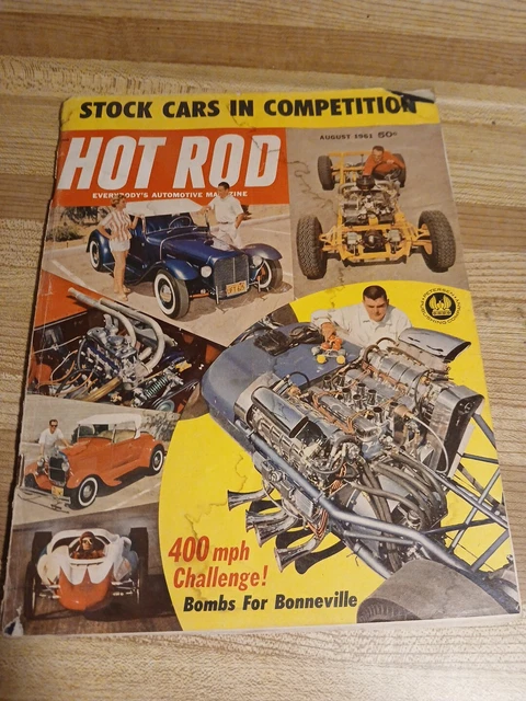 HOT ROD MAGAZINE August 1961 Stock Cars Vintage Car Automobile $10.00 - PicClick CA