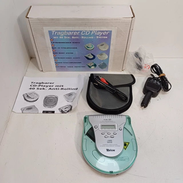 TEVION MD 7894 Compact Disc Player Portable TESTED 40 sec anti rolling ...