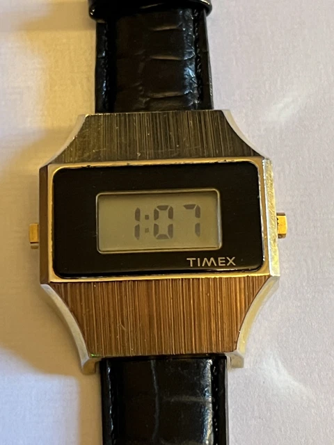 RARE VINTAGE 70'S Timex H Cell LCD Digital Red Dial Gold Tone Watch £22 ...