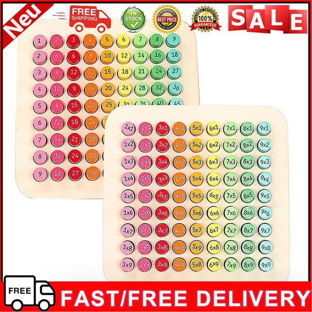 BABY WOODEN TOYS 9x9 Multiplication Table Math Blocks Toy Montessori ...
