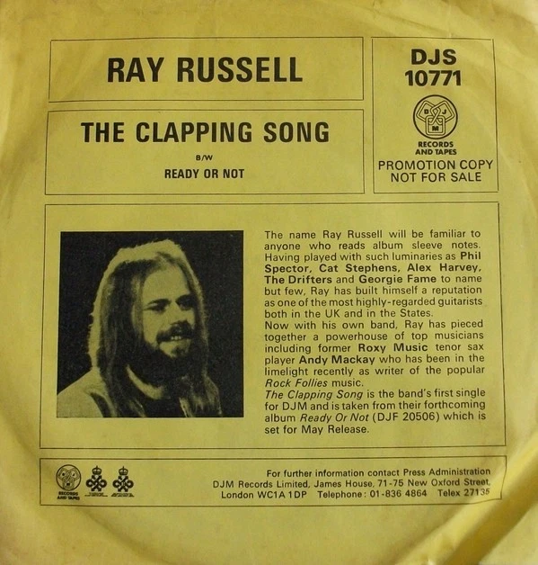 RAY RUSSELL - The Clapping Song, 7", (Vinyl) EUR 22,61 - PicClick DE