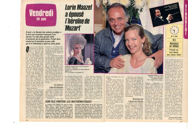 COUPURE DE PRESSE Clipping 1986 Lorin Maazel Dietlinde Turban (2 pages ...