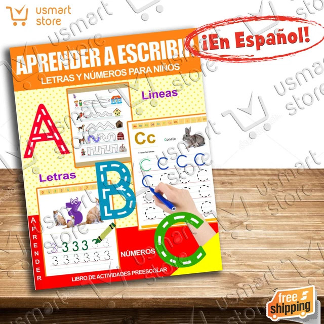 APRENDER A ESCRIBIR Letras Y Números Para Niños: Libro De Actividades ...
