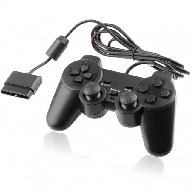 COMANDO CON CAVO Compatibile per sony Play Station 2 Dualshock PS2 Nero ...