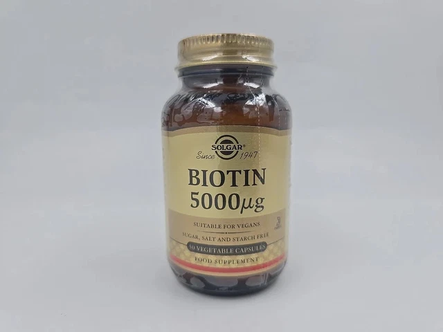 SOLGAR BIOTIN 5000UG Vegetable Capsules Expiry 2027 £10.80 - PicClick UK