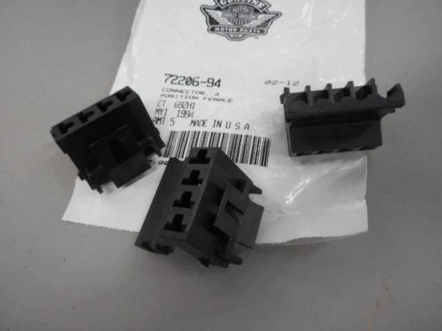 NEW HARLEY DAVIDSON Female Connector Plug Socket Set ( QTY3 ) OEM 72206 ...