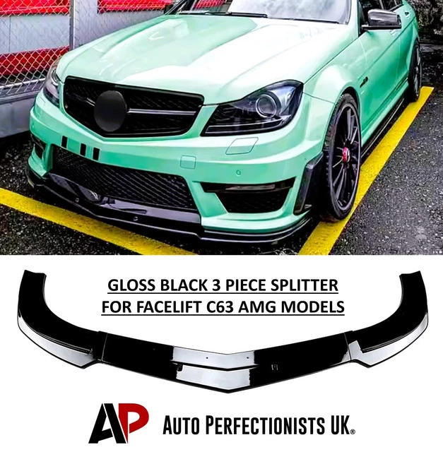 MERCEDES C63 AMG W204 Facelift Gloss Black Front Splitter Spoiler Lip ...