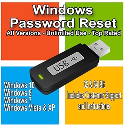 WINDOWS PASSWORD RESET USB Windows 7/8/10/11 Reset Recover Restore ...