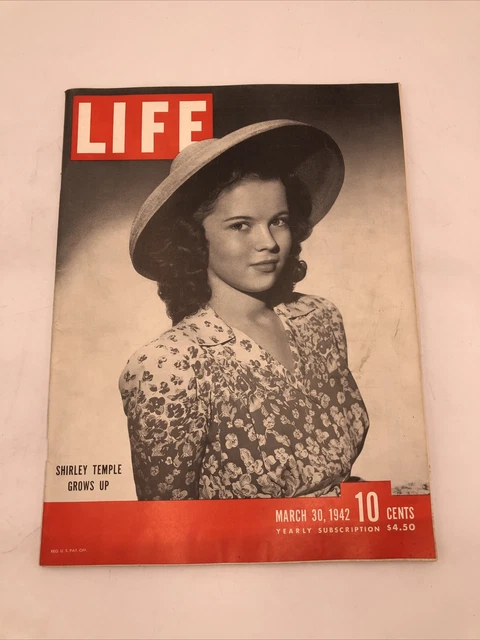 LIFE MAGAZINE MARCH 30, 1942 Issue (Shirley Temple Grows up) Cool Ads £ ...