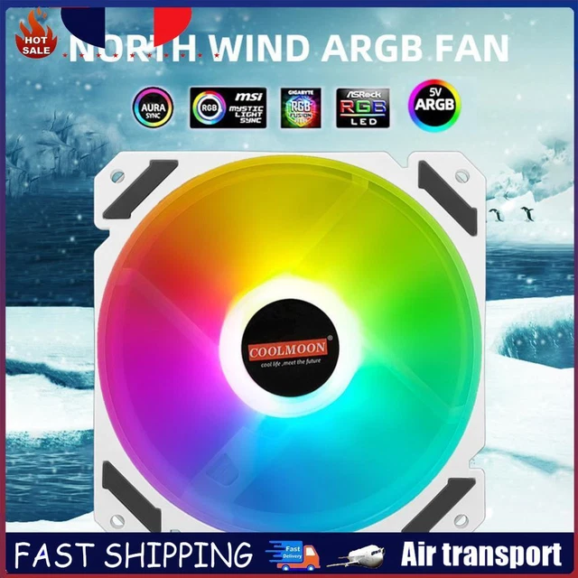 # 120MM PWM ARGB PC Case Fan 4 Pin Addressable RGB Cooling Fan for CPU ...