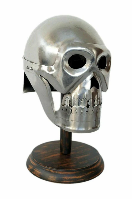 SKELETON SKULL HELMET Medieval Steel Finish Helmet Armor ghost Head ...