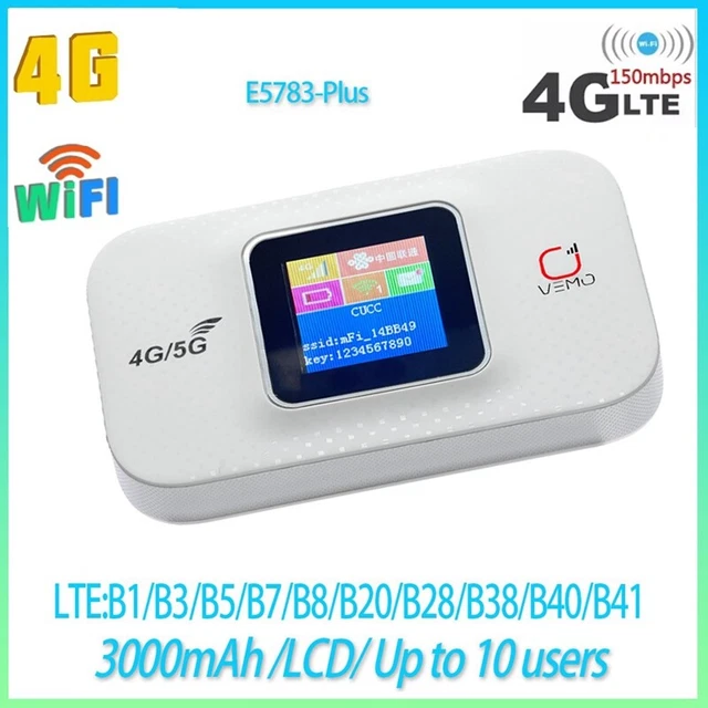 E5783 PLUS 4G LTE CAT4 300Mbps Routeur WiFi Portable avec Fente pour Carte 9119 EUR 41,99 ...
