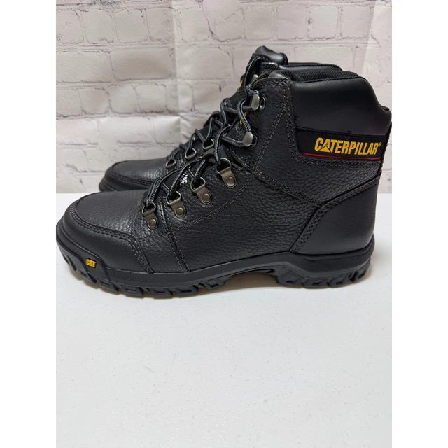 CATERPILLAR CAT OUTLINE ST Steel Toe Work Boots Black Men’s 10.5 NIB £ ...