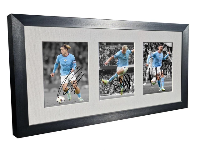 SIGNED HAALAND PHIL Foden Grealish Manchester City Photograph Picture ...