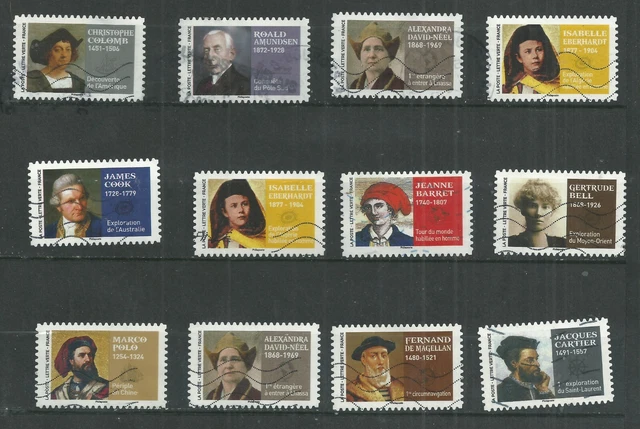 FRANCE SÉRIE PERSONNAGES célèbres N°2111 à 2122 adhésifs OBLITERES année 2022 EUR 1,25 - PicClick FR