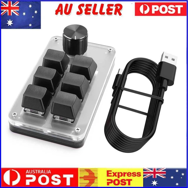 MACRO KEYBOARD 6 Key + 1 Knob Wired Programmable Mechanical Keypad (Black) $22.19 - PicClick AU
