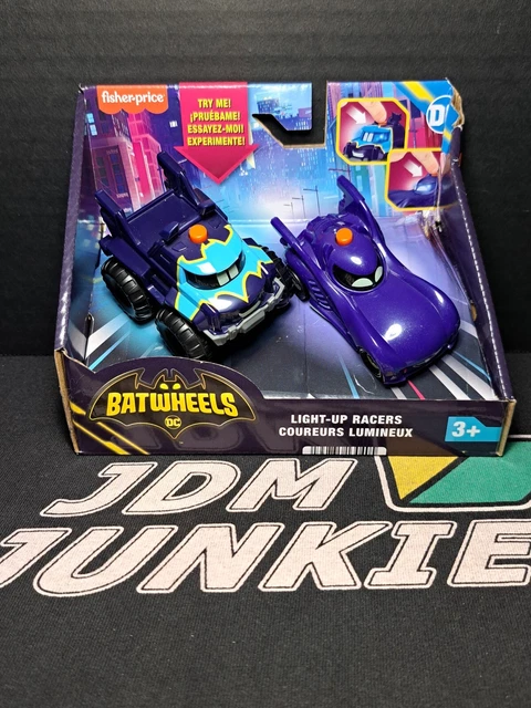FISHER-PRICE DC BATWHEELS Light-Up 1:55 Scale Toy Cars, Bam the ...