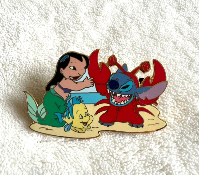 PIN DISNEY AUCTIONS Lilo Stitch Little mermaid Flounder Lobster LE1000 ...