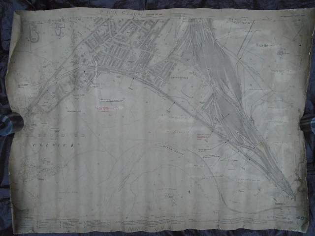 DETAILED ORDNANCE SURVEY map of Colwick marshalling yards and loco ...