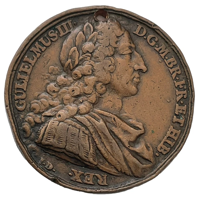 INGHILTERRA - MEDAGLIONE - Morte di Guglielmo lll 1702 - Medaglia di ...