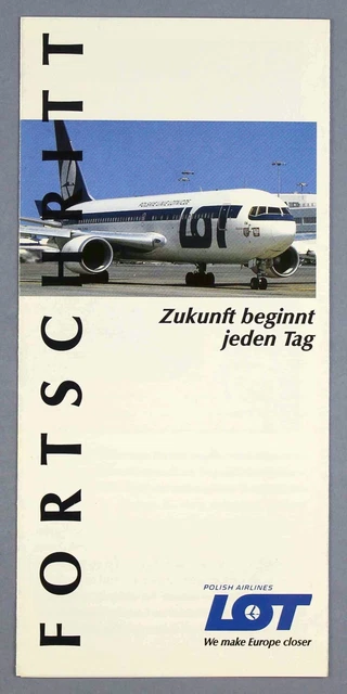 LOT POLISH AIRLINES Vintage Airline Brochure Route Map Cabin Pic £19.95 ...