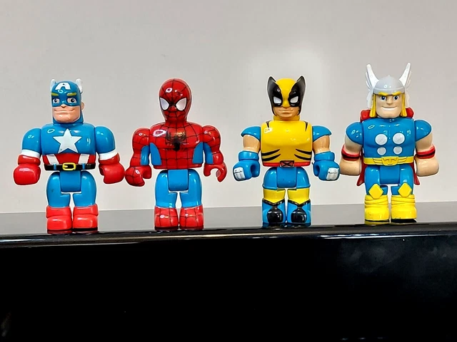 MARVEL MEGA BLOKS Spider Man,Wolverine, Thor, Captain America Figures ...