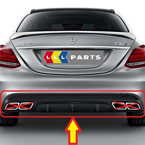 NEW GENUINE MERCEDES Benz Mb C63 W205 Amg Rear Bumper Diffuser Black £ ...
