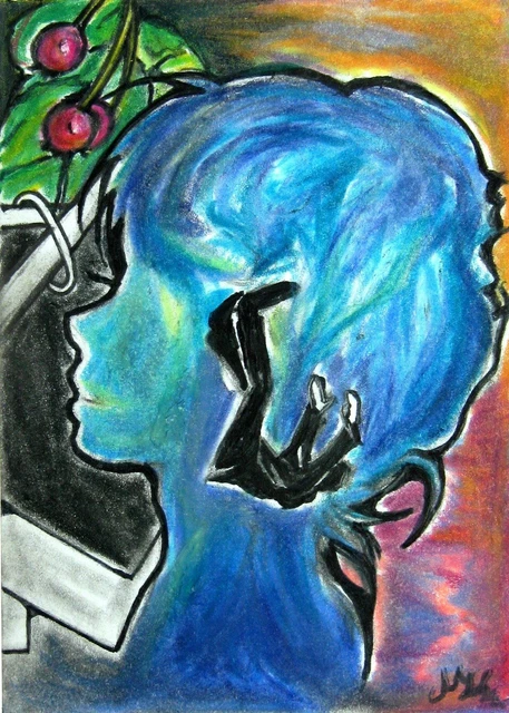 ORIGINAL CONCEPT ART JUNI Dark Horror Chibi Anime Art Sketch Card ACEO ...