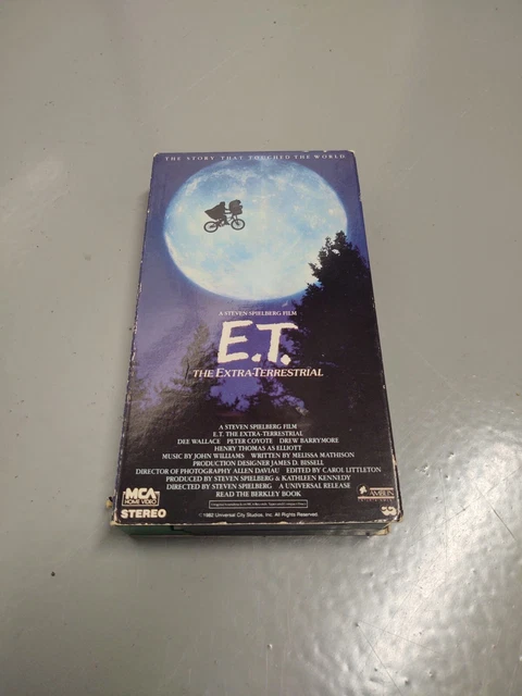 E.T. ET THE Extra Terrestrial VHS 1982 Rare bande verte et noire ...