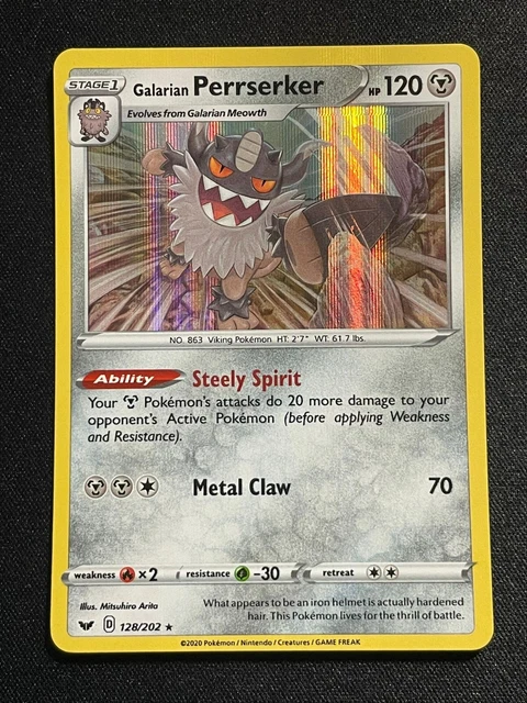 POKÉMON TCG GALARIAN Perrserker Holo 128/202 Sword & Shield EUR 1,30 ...