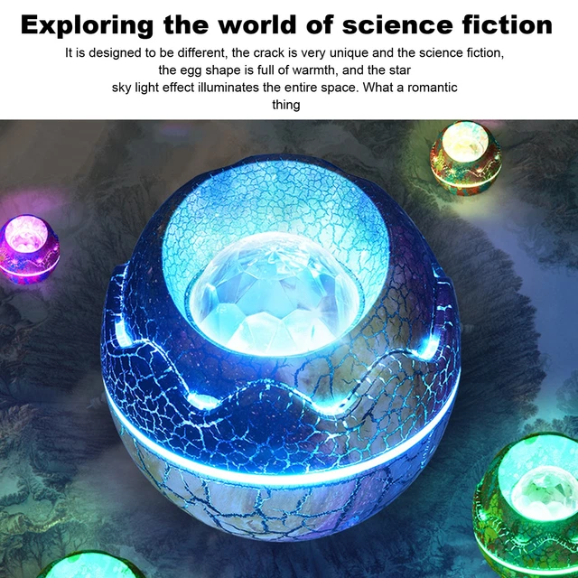 DINOSAUR EGG STAR Projector Adjustable Angle White Noise BT Night Light ...