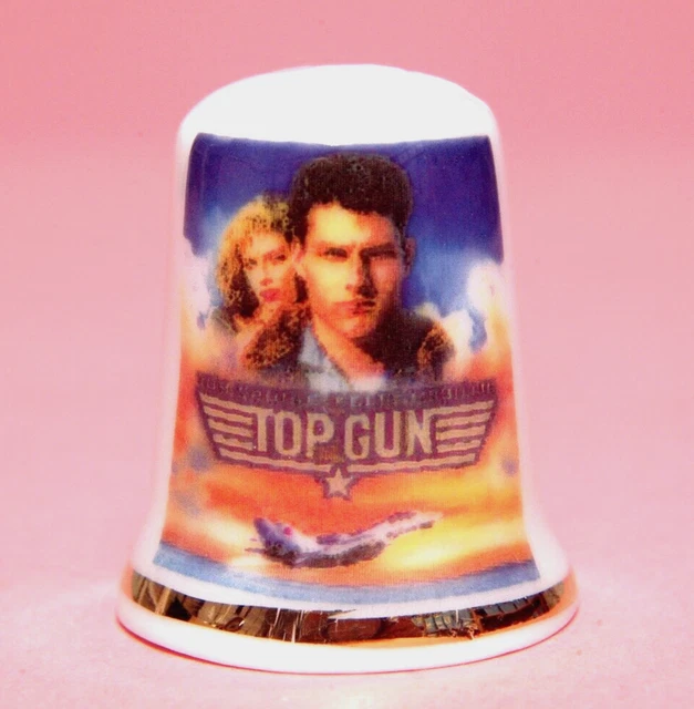 TOP GUN 1986 Film Starring Tom Cruise as Maverick China Thimble B/56 £3 ...
