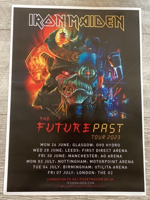 IRON MAIDEN -- The Future Past Tour 2023 UK show memorabilia concert gig poster! £6.49 - PicClick UK