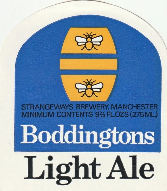 BEER BOTTLE LABEL - Boddingtons Brewery - Light Ale £1.25 - PicClick UK