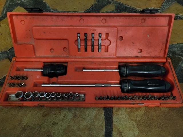 SNAP-ON TOOLS RATCHETING Magnetic Screwdriver Set Pb84 Case And Socket ...