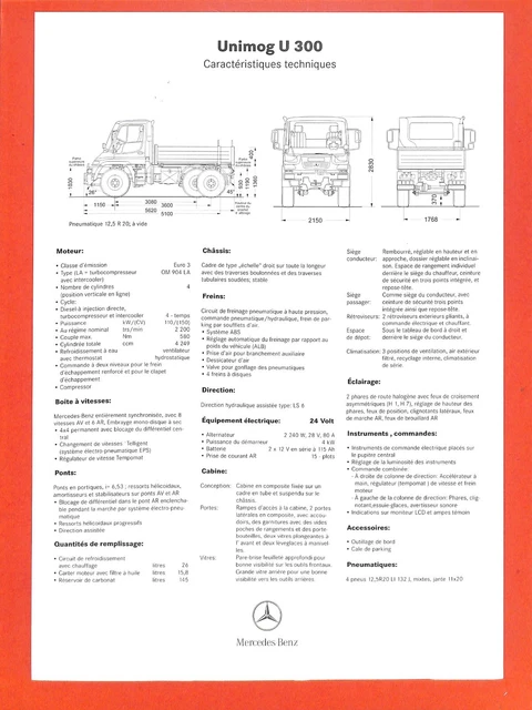 MERCEDES UNIMOG / U 300 / Technical Features £8.05 - PicClick UK