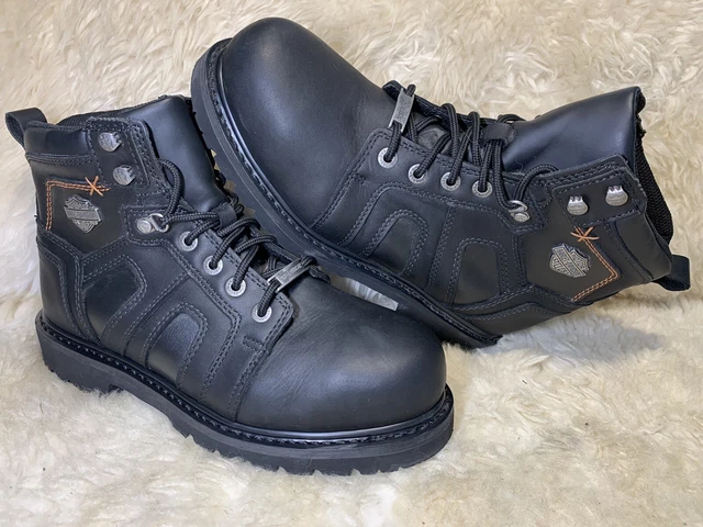 HARLEY DAVIDSON CHAD ST BLACK BOOTS D93176 Men's Size 9M SUPER CLEAN NO ...