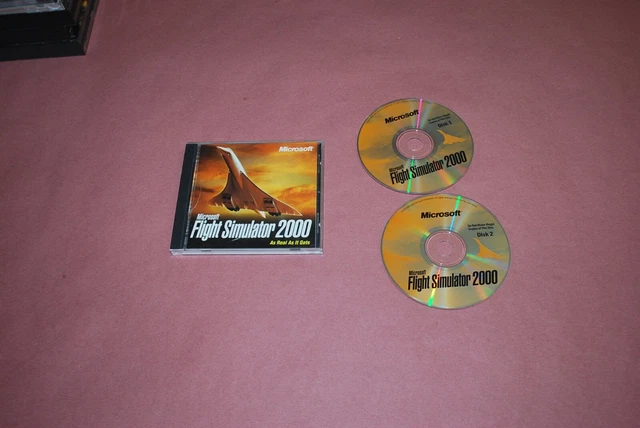 MICROSOFT FLIGHT SIMULATOR 2000 PC Computer Video Game 2 CD-ROM Disc ...