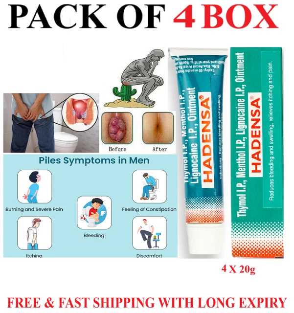 NEW 4 HADENSA Ointment-PURE Herbal Ayurvedic Piles-Fistula-Haemorrhoids ...