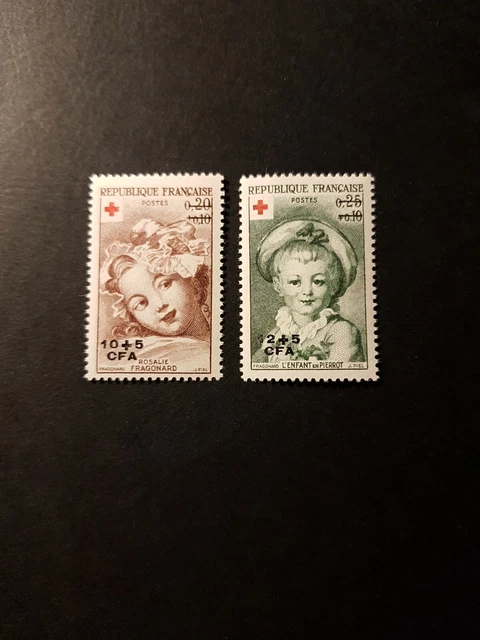 TIMBRE FRANCE COLONIE Reunion N°353/354 Neuf * Mh 1962 Croix Rouge EUR ...