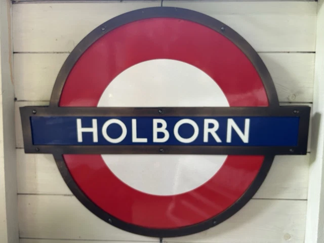 LONDON UNDERGROUND HOLBORN Roundel Enamel Genuine Sign Target Bullseye ...
