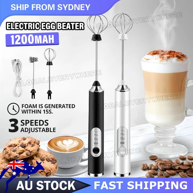 USB RECHARGEABLE ELECTRIC Egg Beater Milk Coffee Frother Drink ...
