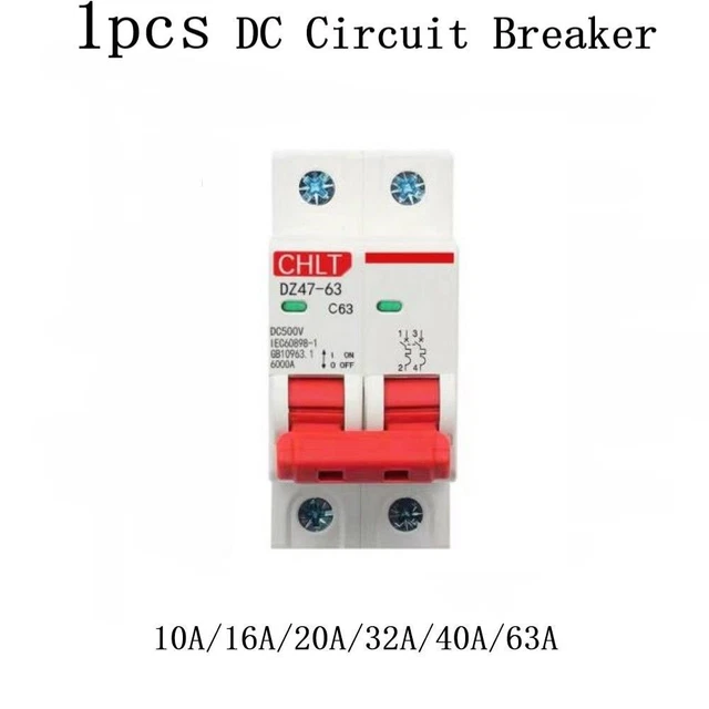 DC CIRCUIT BREAKER 500V 2 Pole Double MCB Solar PV 10 16 20 32 40 63 Amp $19.31 - PicClick CA