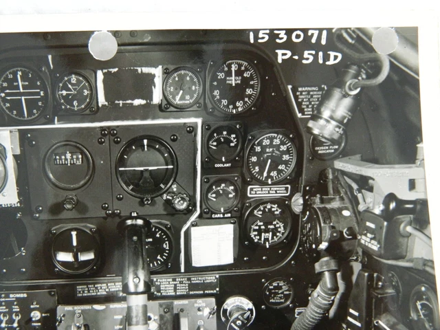 ORIGINAL WW2 USAAF P-51D Mustang Fighter Aircraft Cockpit B&W ...