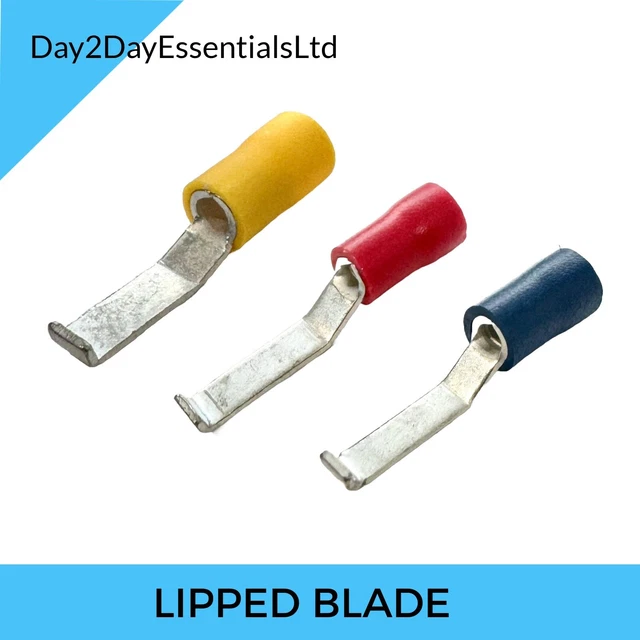 INSULATED LIPPED BLADE Terminal Electrical Wire Splice Connector Red ...