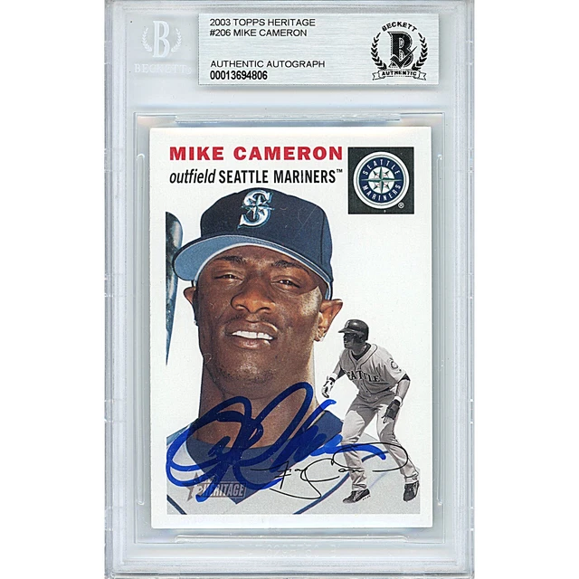 PLAQUE AUTOGRAPHE AUTHENTIQUE Mike Cameron Seattle Mariners Auto 2003 ...