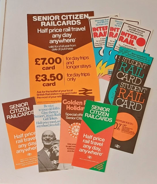 BRITISH RAIL 1970S leaflets, Student & Seniors railcards £5.92 ...