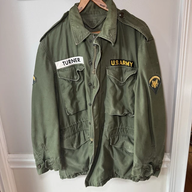 VIETNAM ERA US Army M65 Field Jacket Sz 40 w/ USAREUR Patch & Name ...