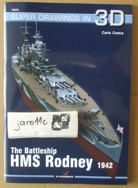 THE BATTLESHIP HMS Rodney - Super Drawings in 3D - Kagero £19.02 ...