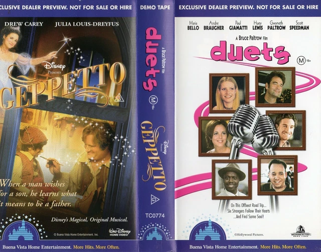 DUETS / GEPPETTO - Walt Disney - VHS - Time Coded - Dealer Preview ...
